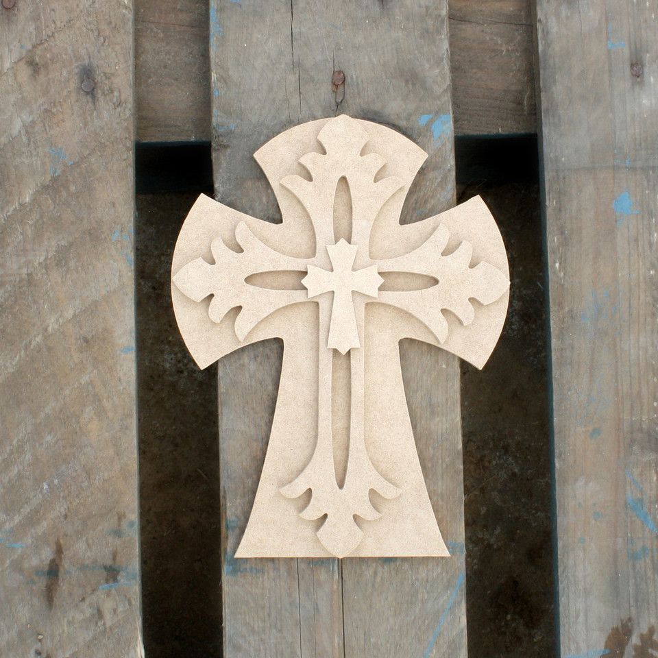 Unfinished Wooden Stacked Kit 4 Layered Crosses 9.5'' Sets Paintable ...