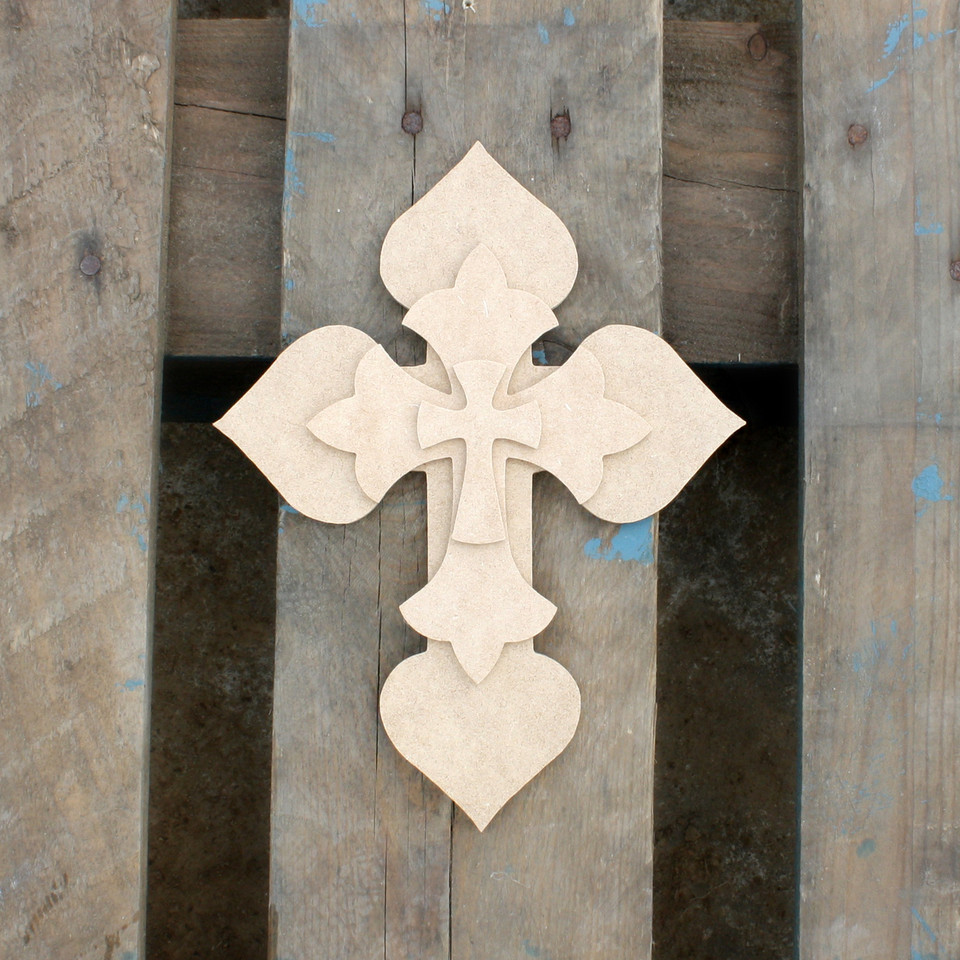 Unfinished Wooden Stacked Kit 12 Layered Crosses 9.5'' Sets Paintable ...