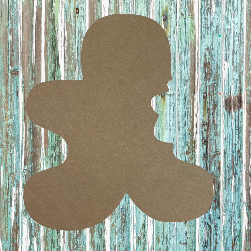 Gingerbread Man with feet Unfinished Wooden Cutout | Build-A-Cross