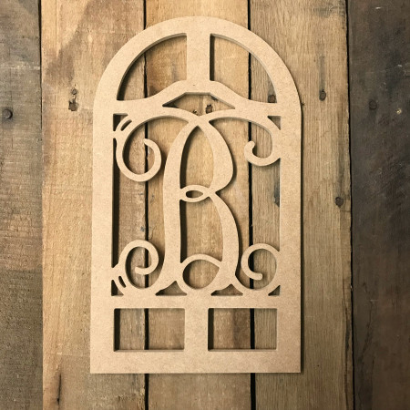 Buy Cathedral Arch Frame Letter, Unfinished Monogram Craft
