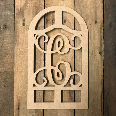Buy Cathedral Arch Frame Letter, Unfinished Monogram Craft