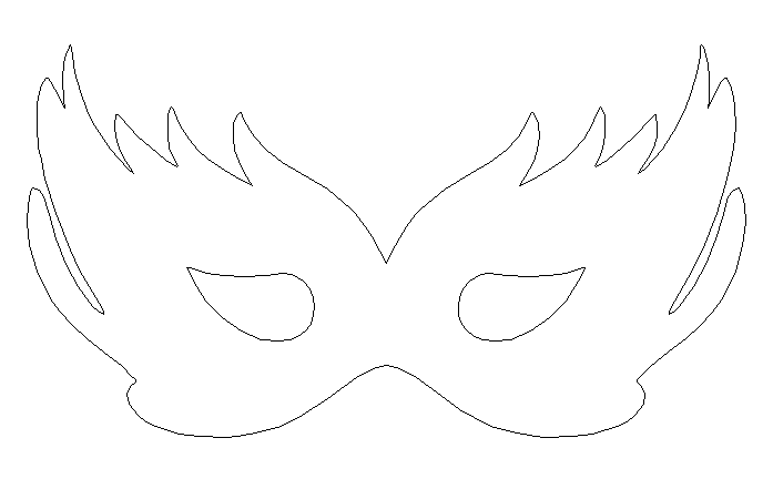 Buy Fancy Mardi Gras Mask Cutout, Unfinished Wooden Shape, MDF