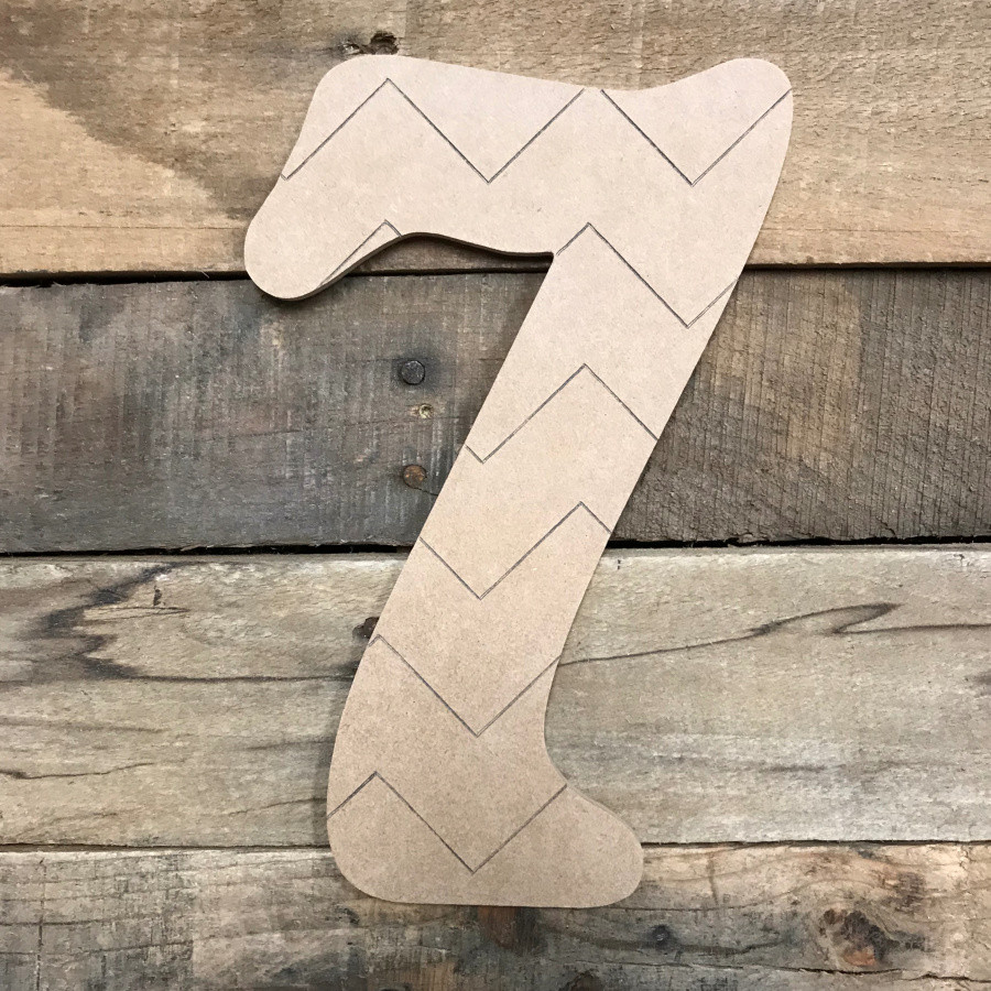 Buy Beltorian Chevron Numbers, Unfinished Wood Cutout, Paint by Line