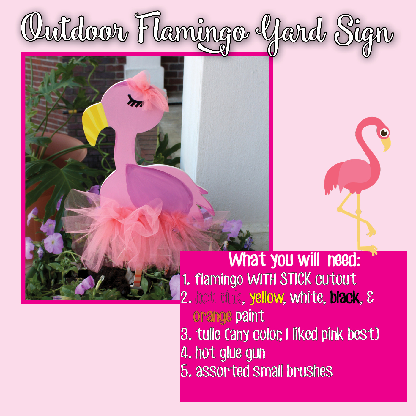 Outdoor Flamingo Yard Sign - Build-A-Cross.com