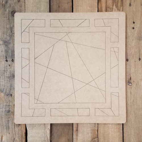 Buy Ornate Mosaic Square, Unfinished Stained Glass, Paint by Line Shape