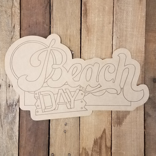 Buy Beach Day Sign, Unfinished Wood Shape, Paint by Line