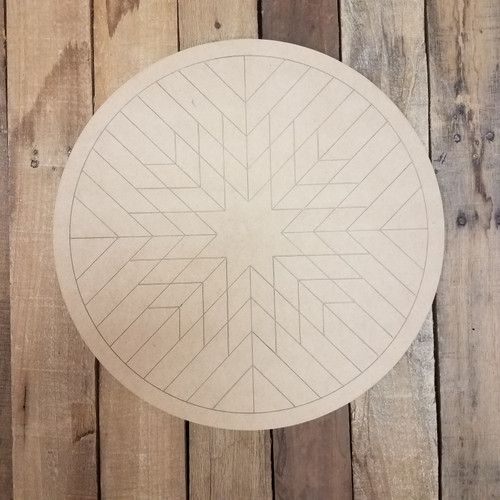 Wood Geometric Art Pattern Circle | Unfinished Wood Shape