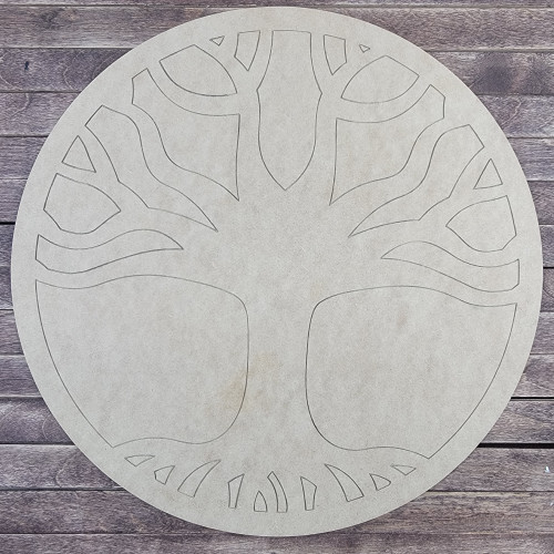 Circle With Tree Design, Paint by Line, Wood Craft Cutout - Build-A ...