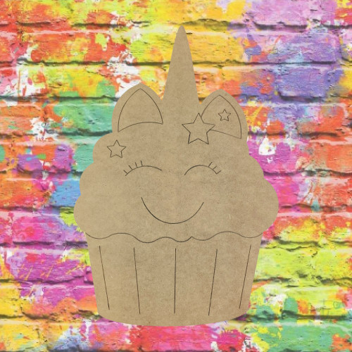 Unfinished Craft Unicorn Birthday Celebration Cupcake Cutout