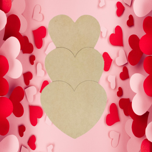 Amazing Triple Stacked Hearts, DIY Unfinished Art and Craft