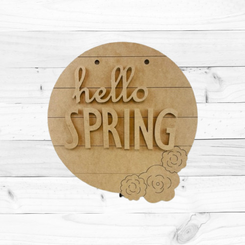 Shop Online Hello Spring MDF Shape, Unfinished Craft Set