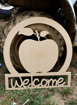 Buy Apple Welcome Sign Online, Beadboard Unfinished DIY Craft