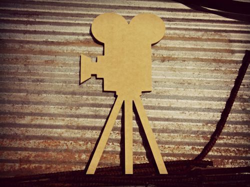California Movie Camera Unfinished Cutout, Wooden Shape, MDF DIY Craft ...