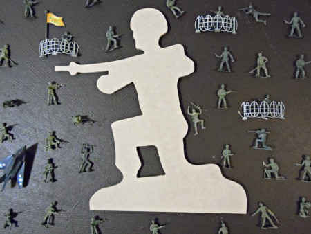 Kneeling Army Man Unfinished Cutout, Wooden Shape, Paintable MDF Craft ...
