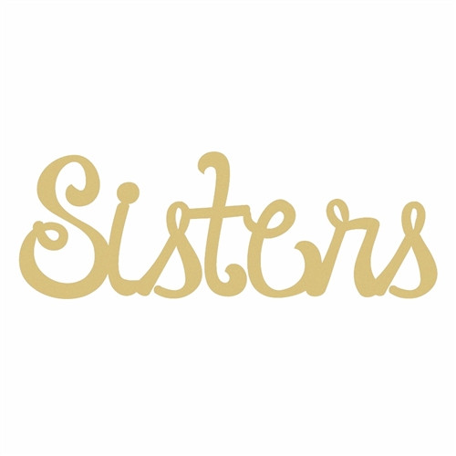 Buy Wooden Connected Curly Word Sisters, Alphabet Paintable DIY, Unfinished