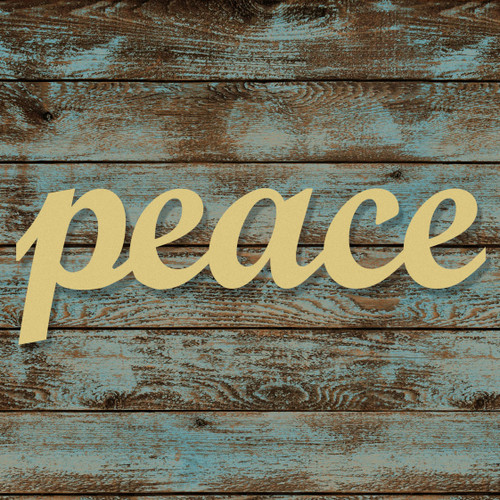 Buy Wooden Connected Script Word Peace, Alphabet Paintable DIY, Unfinished