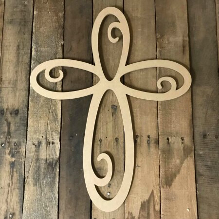 Buy Wooden New Fancy Cross, Unfinished Paintable Wall Hanging Stackable