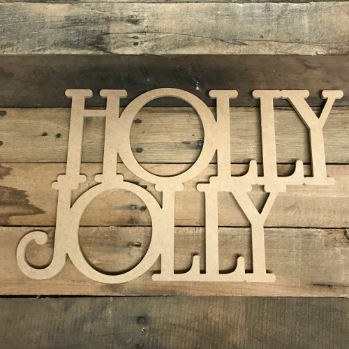 Buy Holly Jolly Word Wood Cutout, Paintable Alphabet Craft