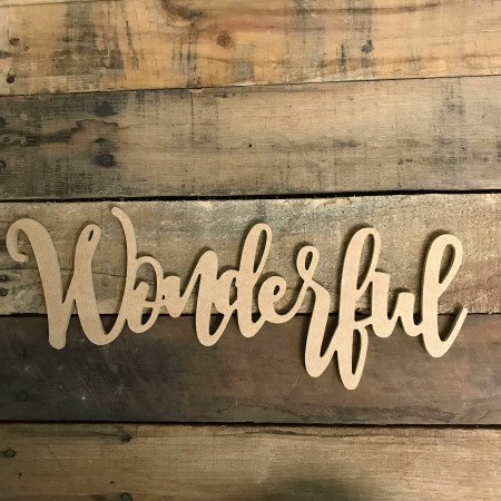 Buy Wonderful Word Cutout, Unfinished Shape, Alphabet Paintable DIY