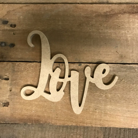 Buy Love Word Cutout, Unfinished Shape, Alphabet Paintable DIY