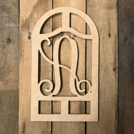Buy Cathedral Arch Frame Letter, Unfinished Monogram Craft