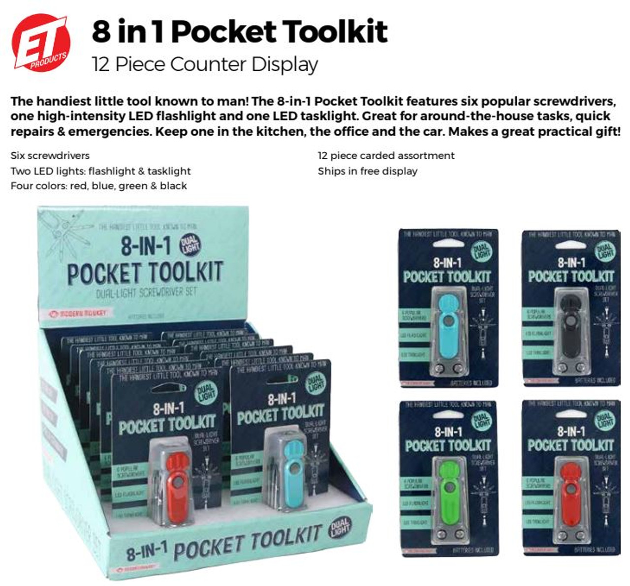 8 in 1 Pocket Toolkit 12pc