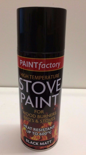High Temperature Stove Spray Paint Black Matt 400ml Wood Burners, BBQ's ...