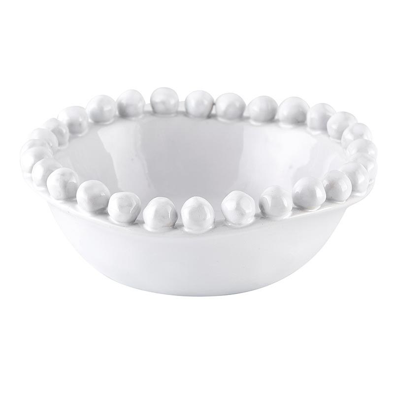 Ceramic Beaded Bowl - White - [Consumer]Santa Barbara Design Studio