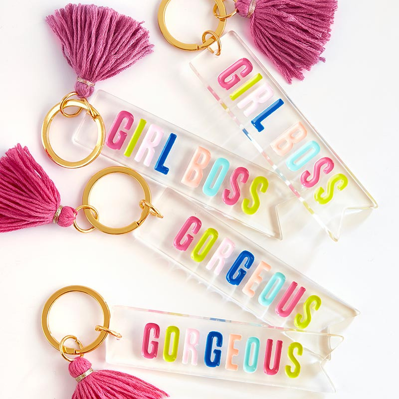 Acrylic Key Tag - Girl Boss - [Consumer]Santa Barbara Design Studio