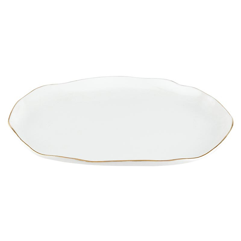 Gold Rim Organic Tray - White + Gold - [Consumer]Santa Barbara Design ...