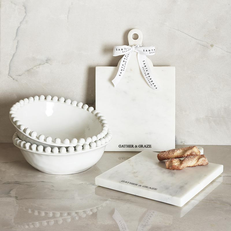 Beaded Bowl - White - [Consumer]Santa Barbara Design Studio