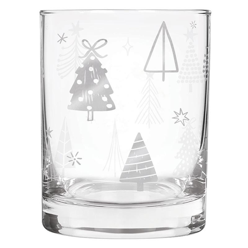 DOF Rocks Glass - Silver Trees - [Consumer]Santa Barbara Design Studio