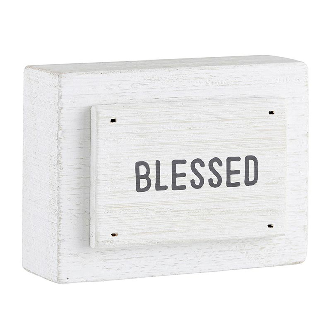 Face to Face Wood Block - Blessed - [Consumer]Santa Barbara Design Studio