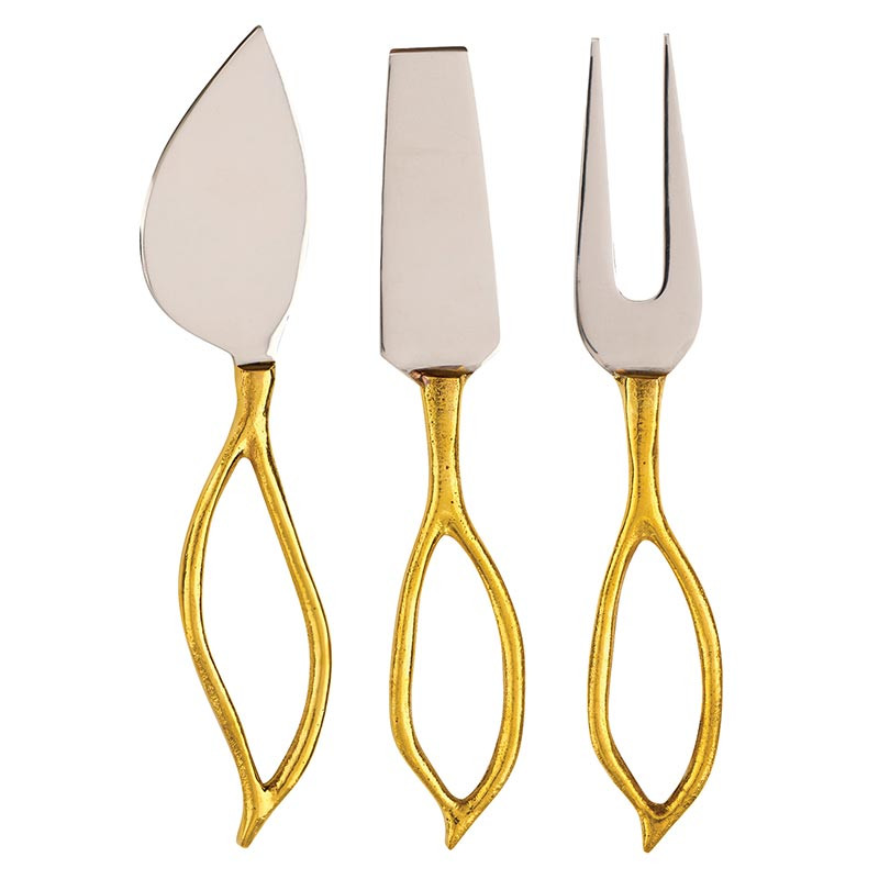 Leaf-Shaped Handle Cheese Knives - Gold - [Consumer]Santa Barbara ...