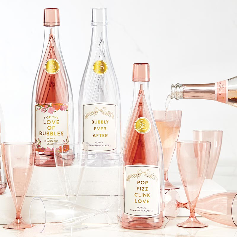 Acrylic Champagne Bottle + Glasses - Love of Bubbles - [Consumer]Santa ...