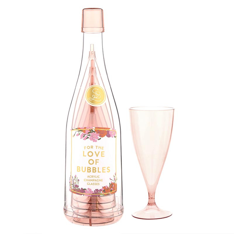 Acrylic Champagne Bottle + Glasses - Love of Bubbles - [Consumer]Santa ...