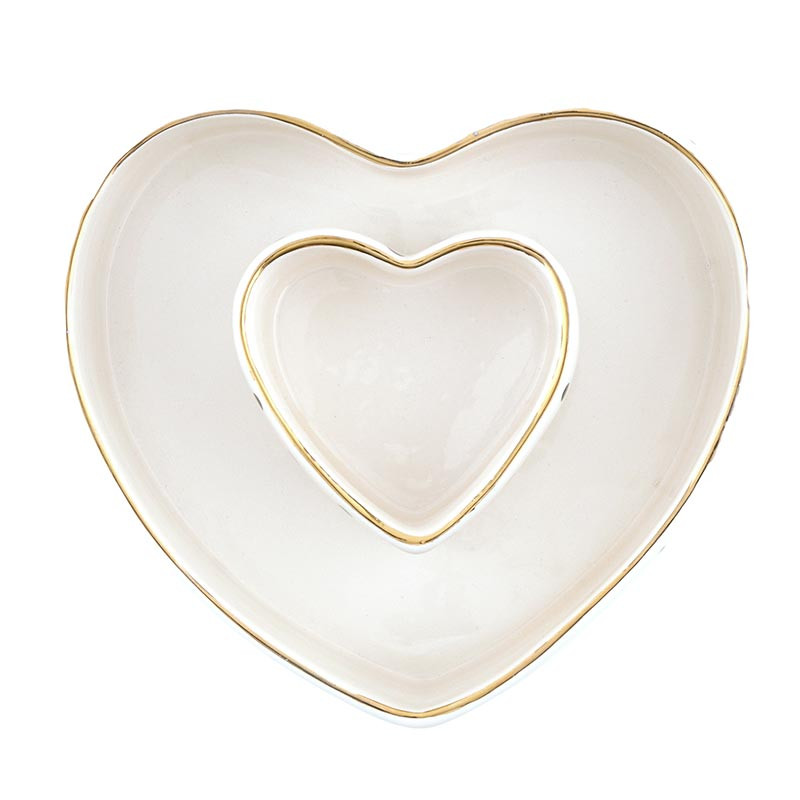 Ceramic Heart Tray + Heart Dish - [Consumer]Santa Barbara Design Studio