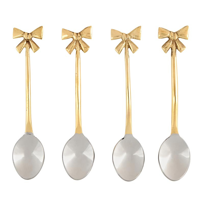 Gold Bow Spoons - Set of 4 - [Consumer]Santa Barbara Design Studio