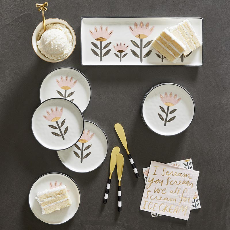 Ceramic Appetizer Plates - Flower - Set of 4 - [Consumer]Santa Barbara ...