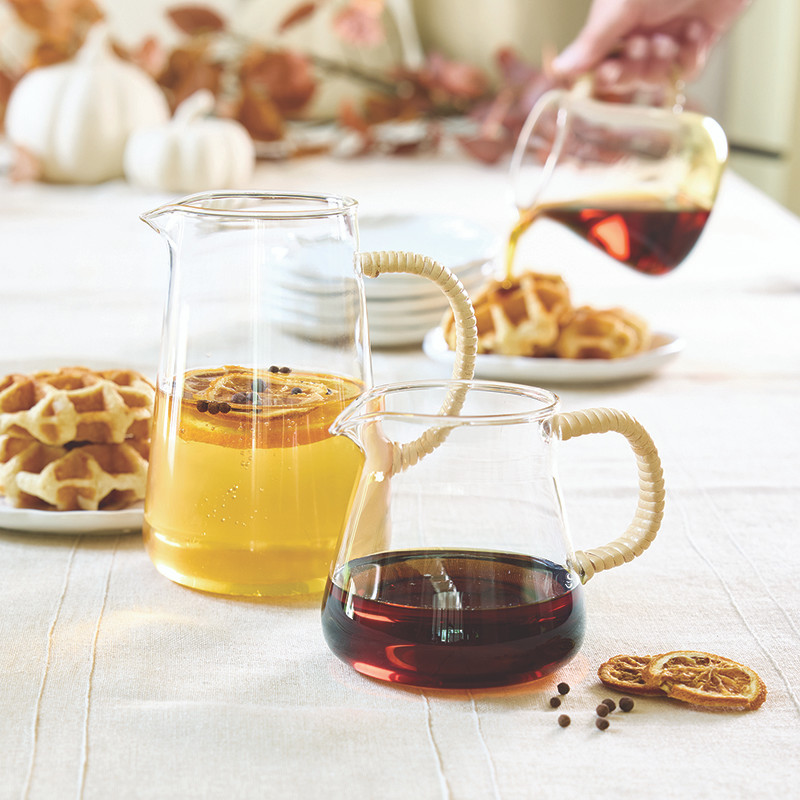Rattan Handle Pitcher - Tall - [Consumer]Santa Barbara Design Studio