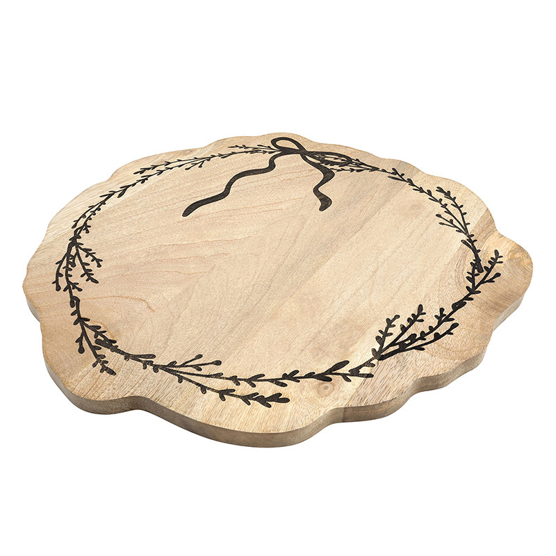 Engraved Wreath Wood Board - [Consumer]Santa Barbara Design Studio