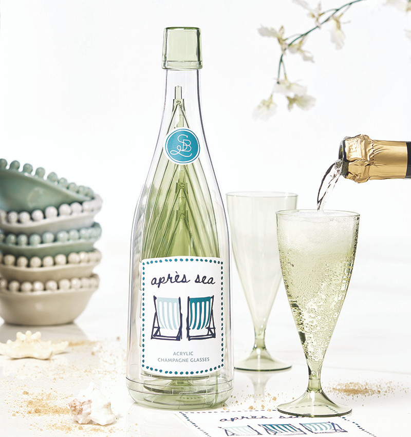 Acrylic Champagne in Bottle + Glasses - Apres Sea - [Consumer]Santa ...