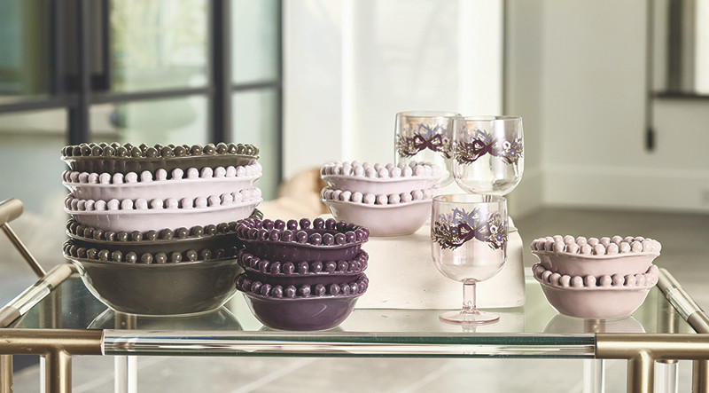 Ceramic Beaded Bowl - Large - Lilac Ash - [Consumer]Santa Barbara ...