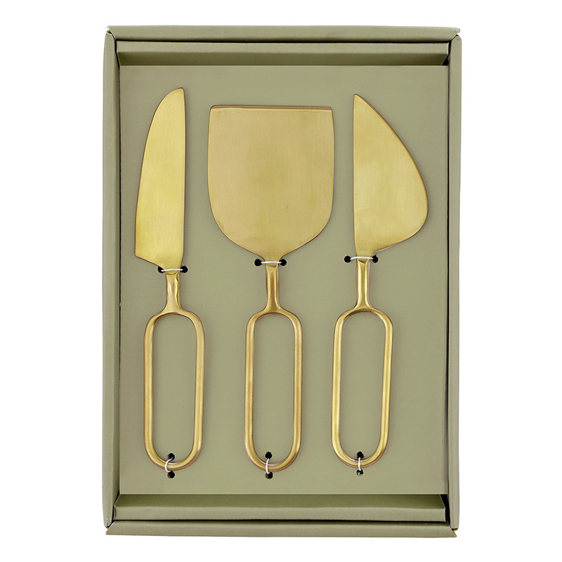 Loop Gold Handle Cheese Knives - [Consumer]Santa Barbara Design Studio
