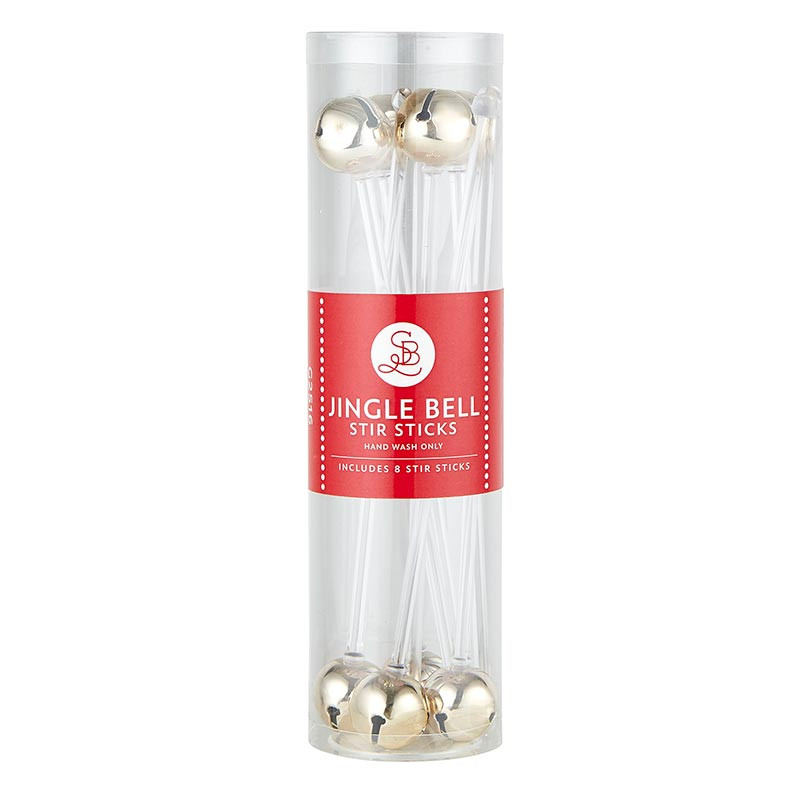 Jingle Bell Stir Sticks - Gold - [Consumer]Santa Barbara Design Studio