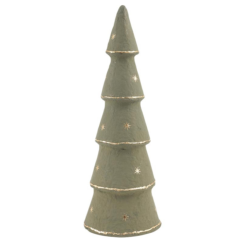 Paper-Mache Tree - Forest Fog Gold Stars - Set of 3 - [Consumer]Santa ...