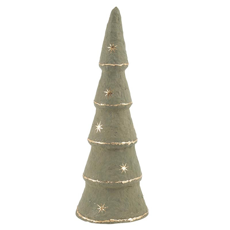 Paper-Mache Tree - Forest Fog Gold Stars - Set of 3 - [Consumer]Santa ...