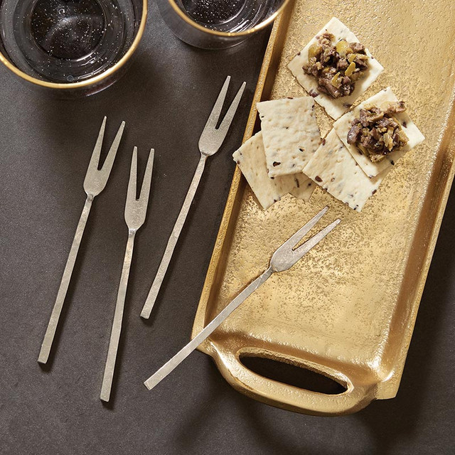 Hammered Silver Appetizer Forks - Set of 4 - [Consumer]Santa Barbara ...