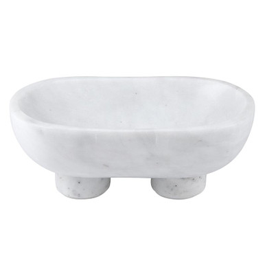 White Marble Footed Bowl - Medium - [Consumer]Santa Barbara Design Studio