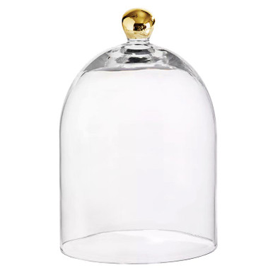 Glass Cloche with Gold Knob - Large - [Consumer]Santa Barbara Design Studio